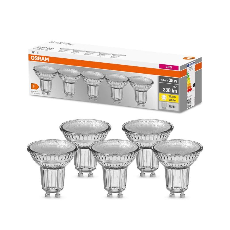 Osram LED Base PAR16, Socket: GU10, Non-Dimmable, Warm White, Replaces – Under Yours