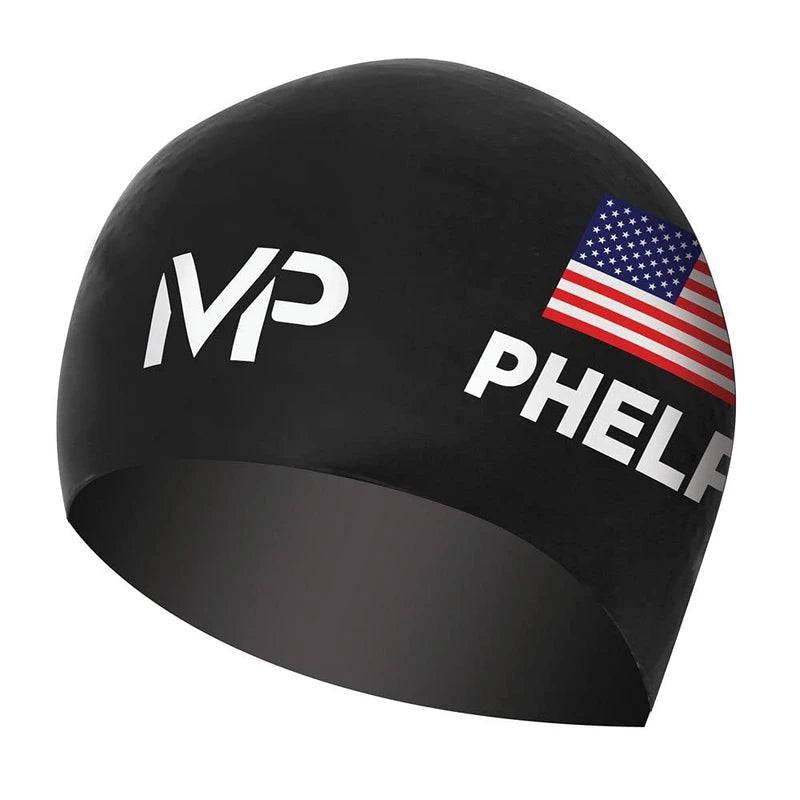 MP Michael Phelps Race Cap GT Swim Cap, Black/White – Under Yours