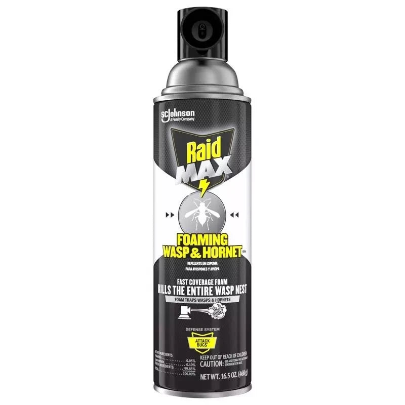 Raid Max Wasp & Hornet Killer Foam 16.5 oz Fast acting Ready to Use Sp ...