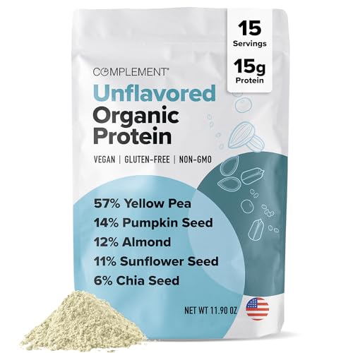 Complement Organic Unflavored Vegan Protein Powder (15 Servings) Low C ...