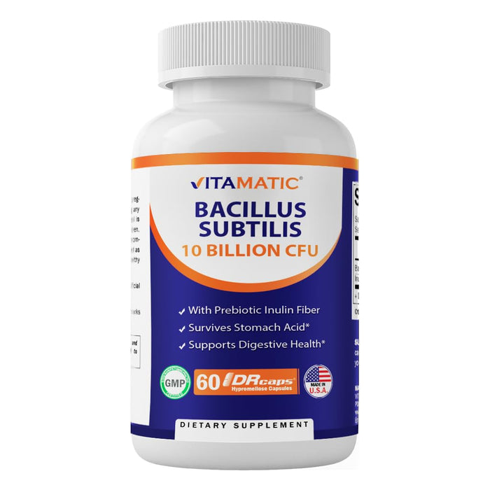 Vitamatic Bacillus Subtilis 10 Billion per DR Capsule - 60 Count - Dig ...