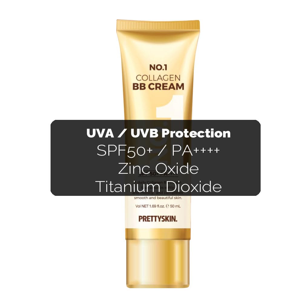 PRETTYSKIN Collagen BB Cream with Zinc Oxide & Titanium Dioxide – Ligh ...