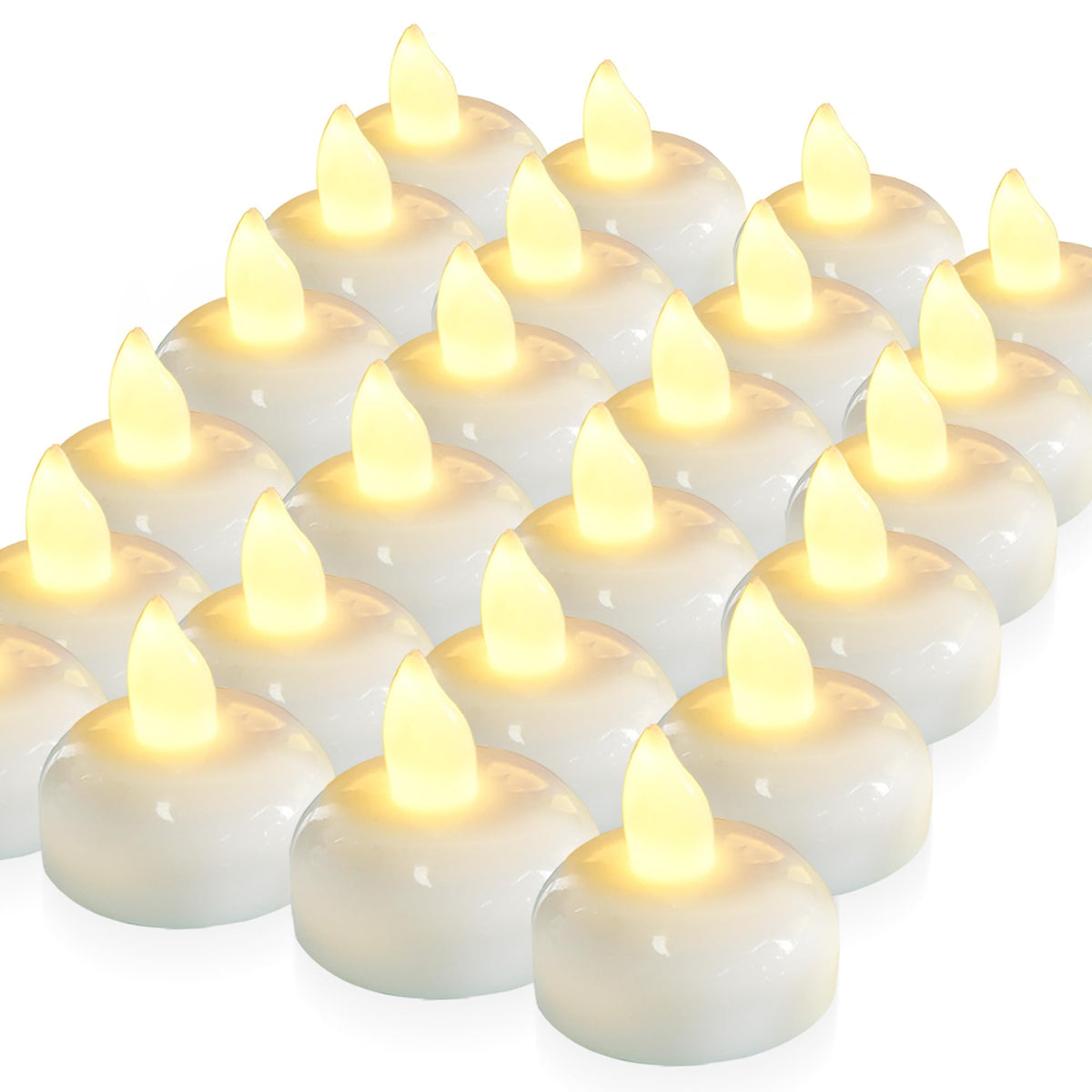 Homemory 200 Hours 24 Pack Flameless Floating Candles, Warm White Led ...