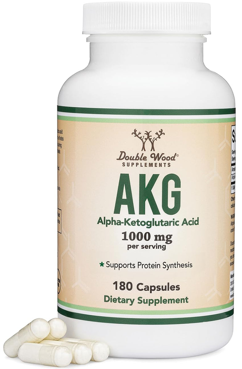 AKG Supplement (Alpha Ketoglutaric Acid) 1,000mg Per Serving (180 Caps ...