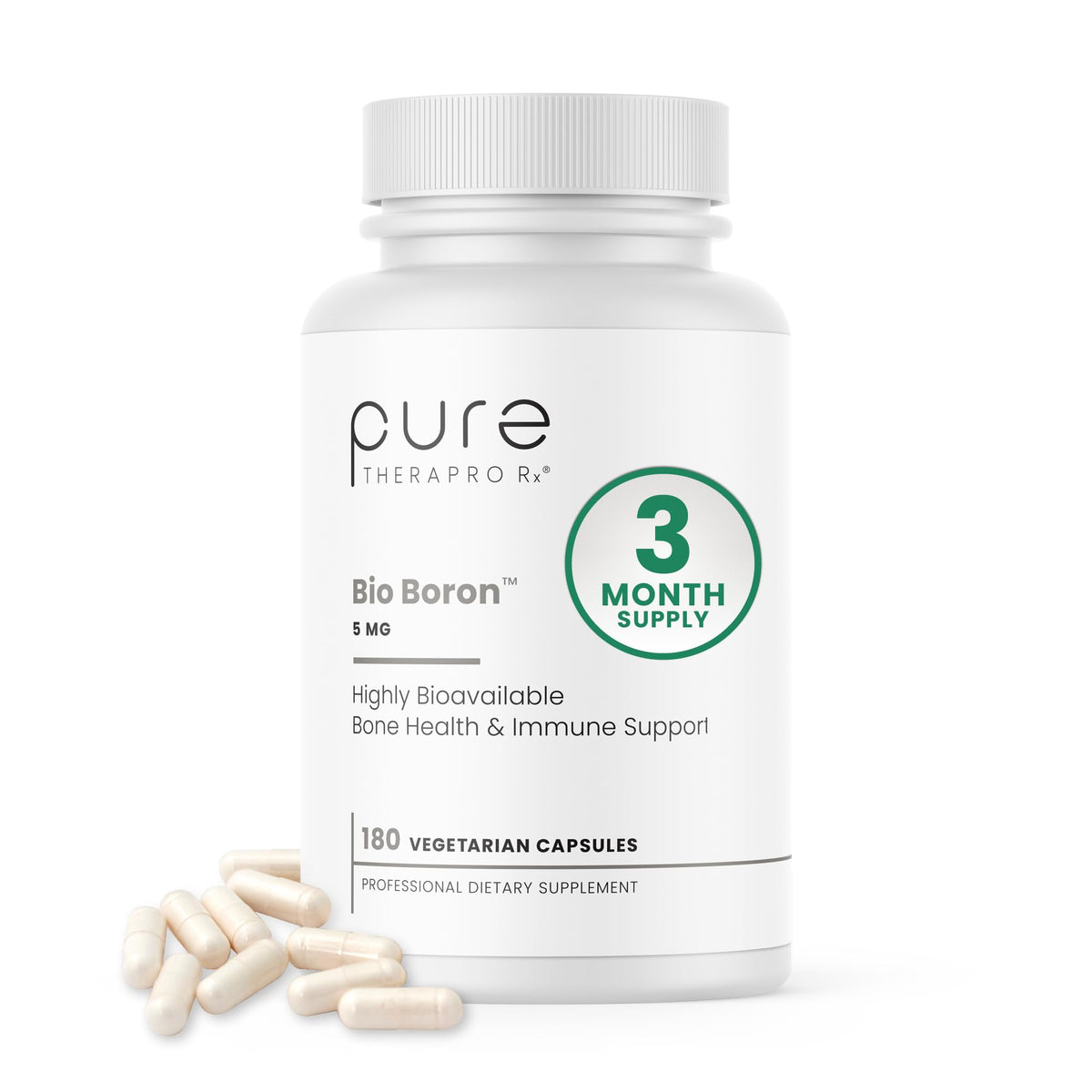 Pure TheraPro Rx Bio Boron, 5mg/Capsule, 180 Capsules, Bororganic Glyc ...