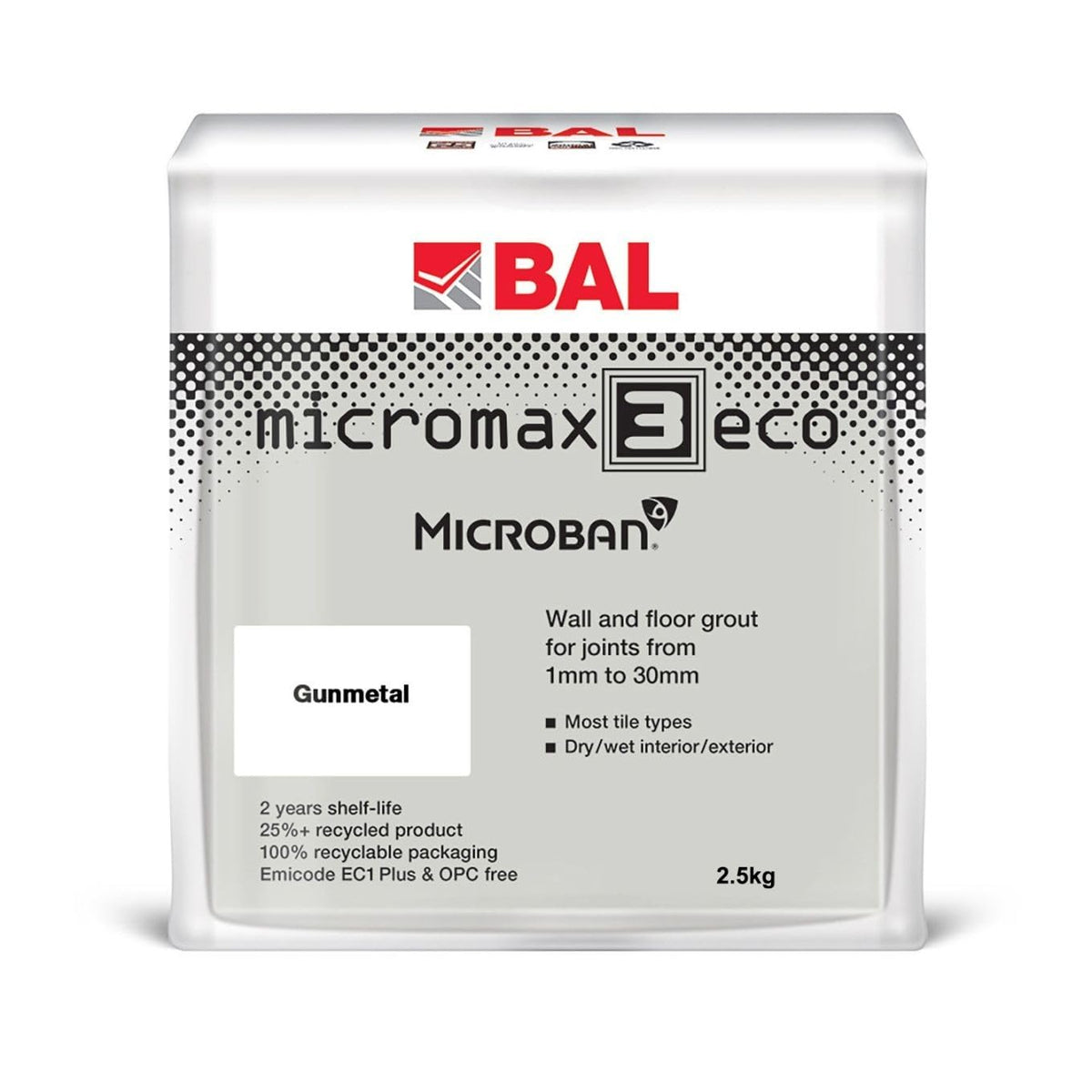 Bal Micromax3 Eco Grout Wall & Floor Grout, Rapid Set, Antimicrobial ...