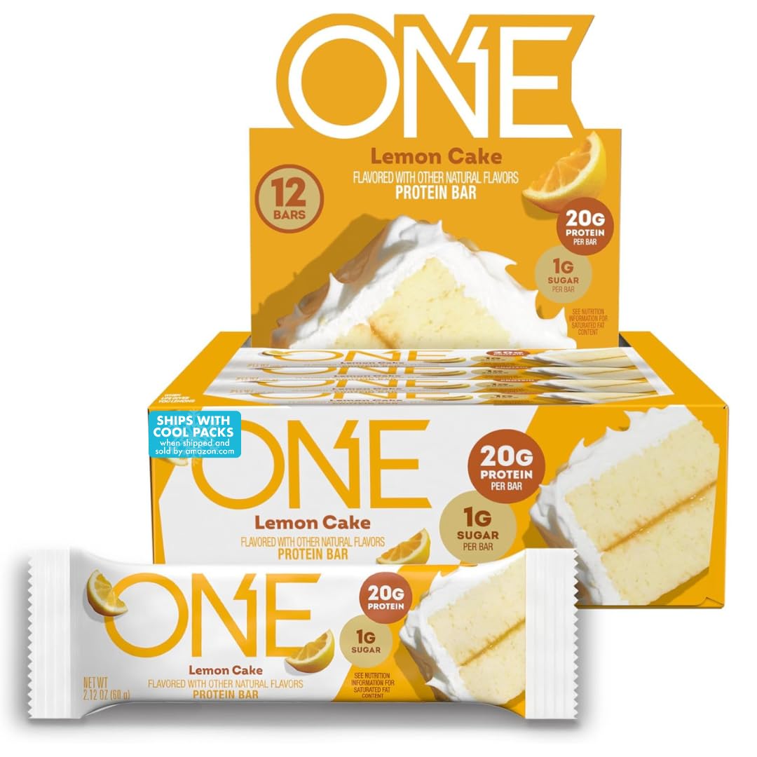 ONE Protein Bars, Lemon Cake, Gluten Free with 20g Protein and 1g Suga ...