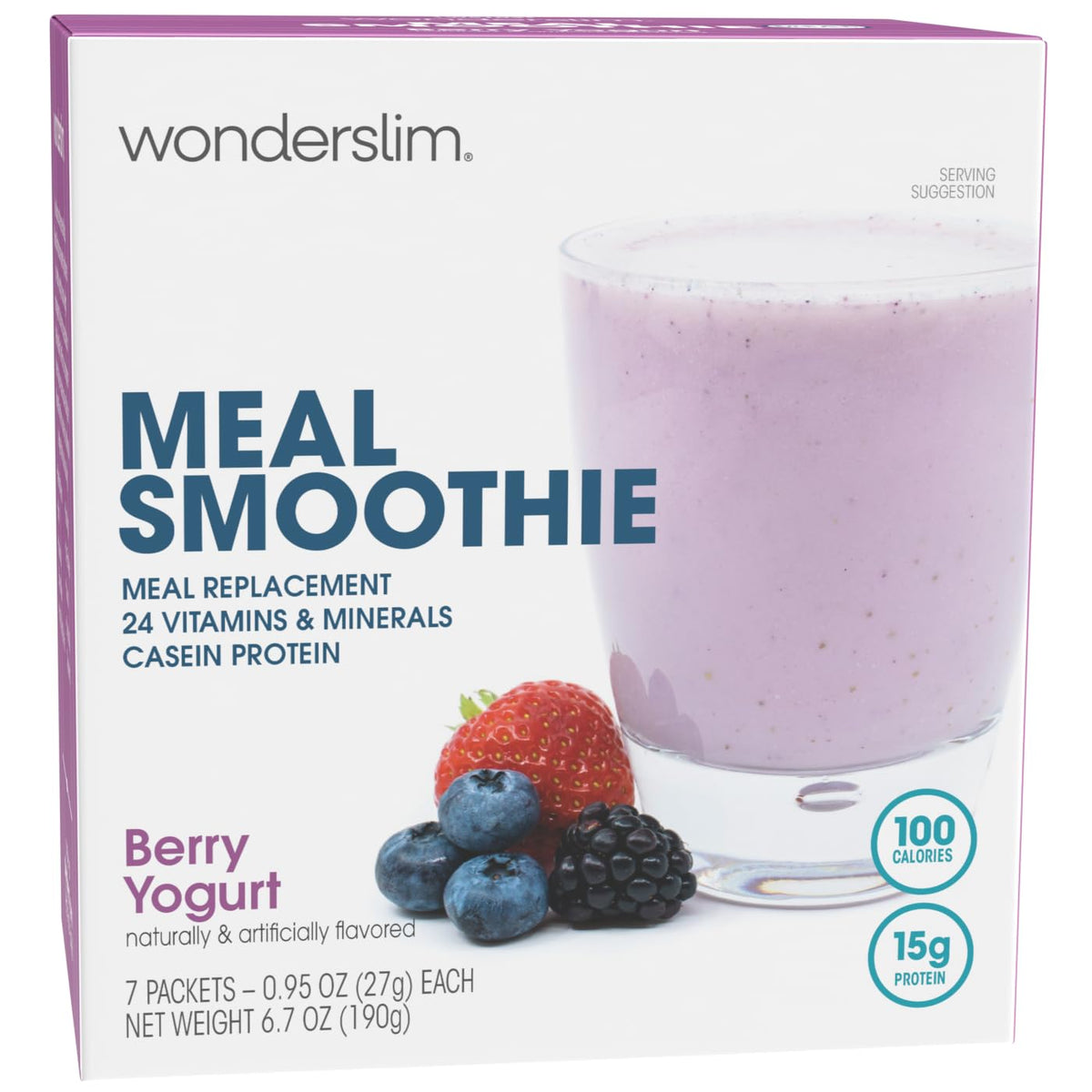 WonderSlim Meal Replacement Smoothie, Berry Yogurt, 15g Protein, Glute ...