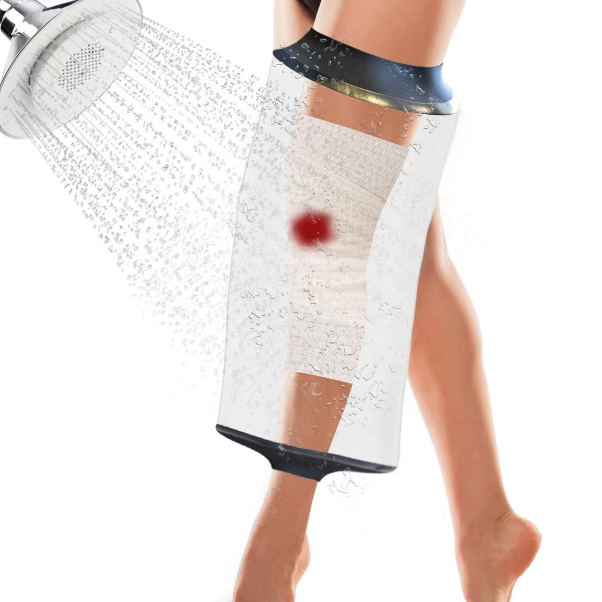 KEEFITT Knee Cast Cover for Shower, Waterproof Knee Shower Protector f ...