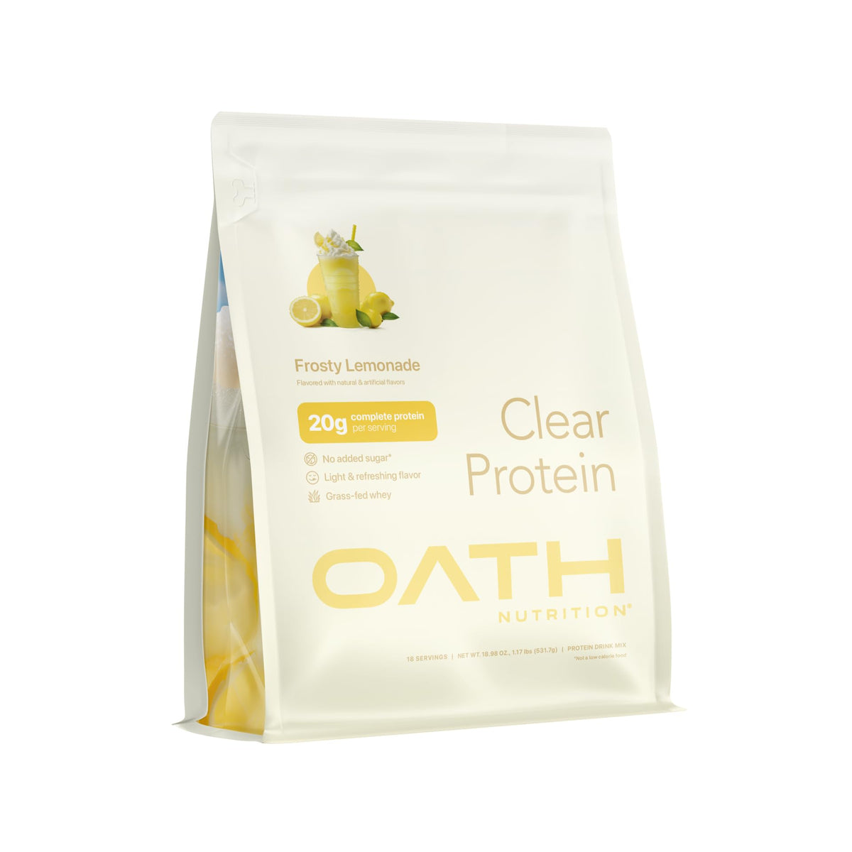 Oath Nutrition Clear Whey Isolate Protein Powder, Frosty Lemonade, 20g ...