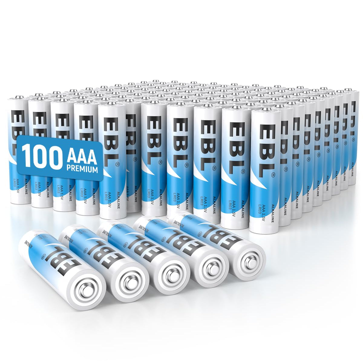 EBL AAA Batteries 100 Count, Alkaline Triple A Batteries 1.5V Batterie ...