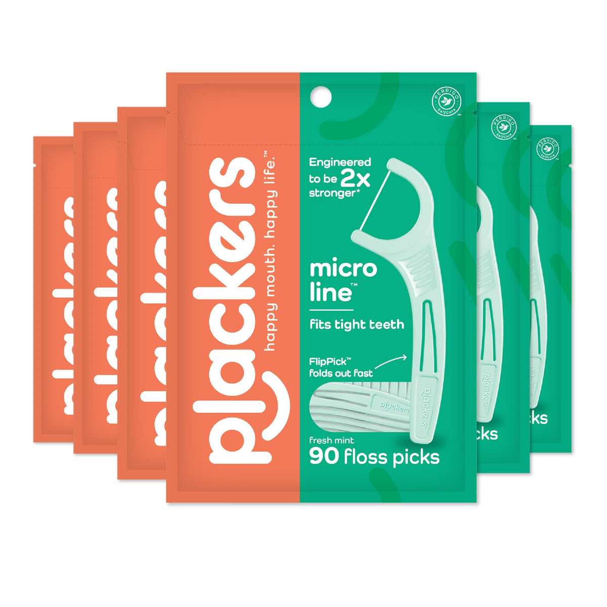 Plackers Micro Line Dental Floss Picks, Fold-Out FlipPick, Tuffloss, E ...