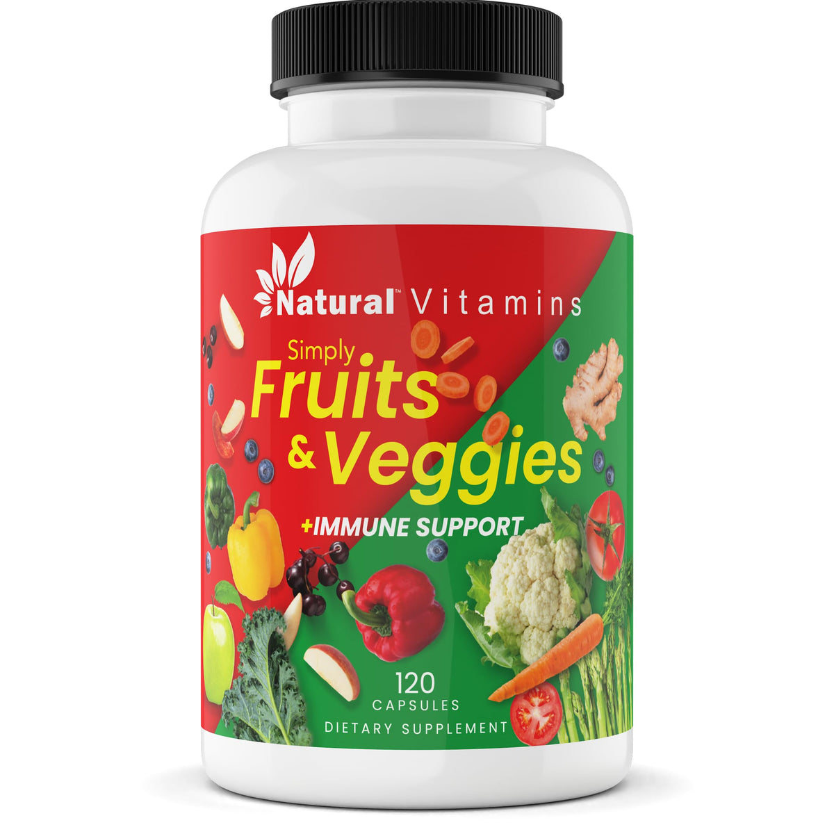 Fruits & Veggies Supplement Capsules - High-Potency Daily Wellness Ble ...
