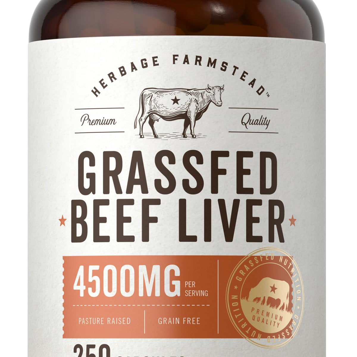 Carlyle Grass Fed Beef Liver Capsules 4500mg | 250 Count | Desiccated ...