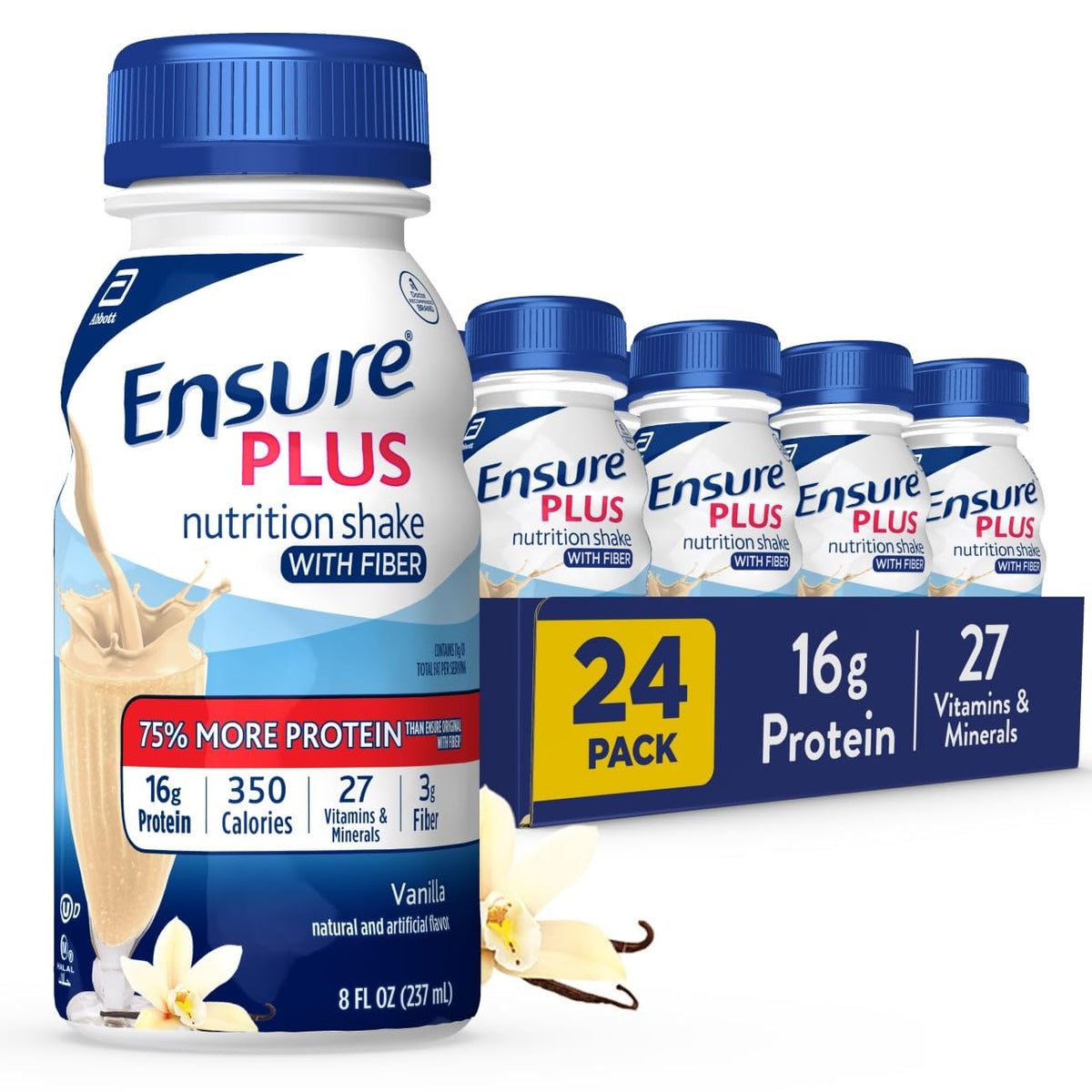 Ensure Plus Vanilla Nutrition Shake With Fiber | Meal Replacement Shak ...