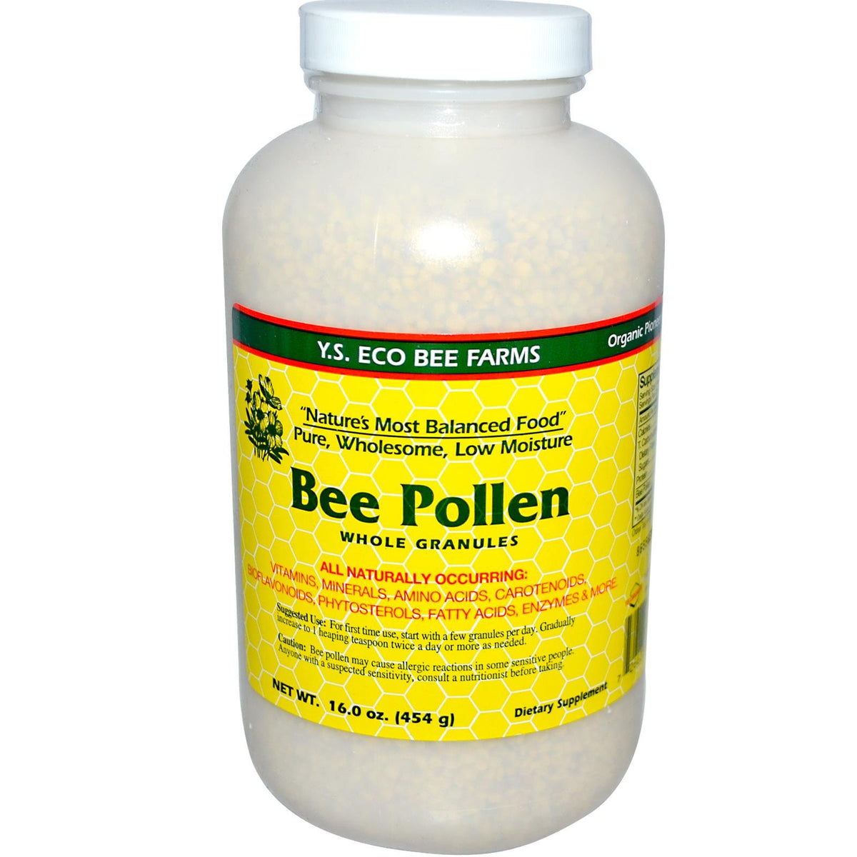 Bee Pollen - Low Moisture Whole Granulars YS Eco Bee Farms 16 oz Granu ...