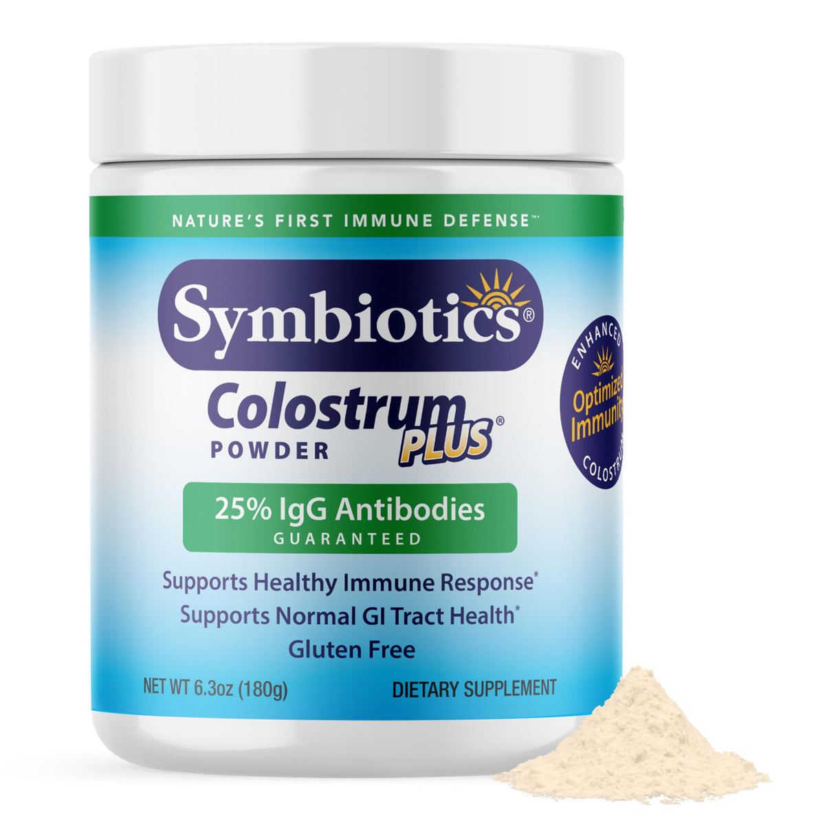 Symbiotics Colostrum Plus Powder Supplement for Immunity Support, 6.3 ...