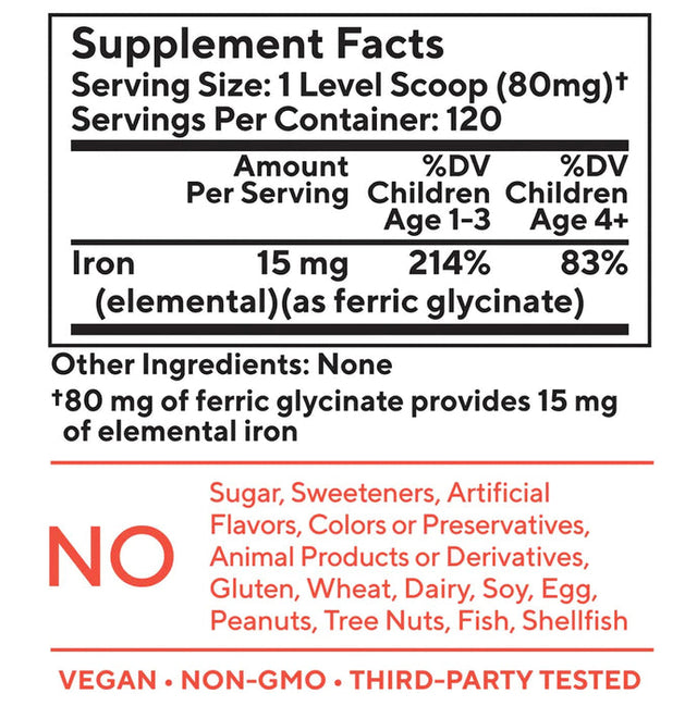 Tasteless Iron for Kids + Toddlers- Free of Sweeteners, Flavors and Pr ...