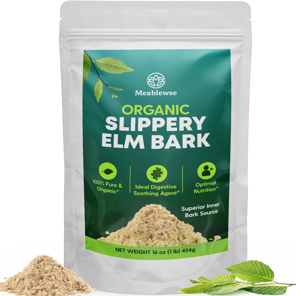 Slippery Elm, Natural Herbs Slippery Elm Powder for Soothing Throat ...