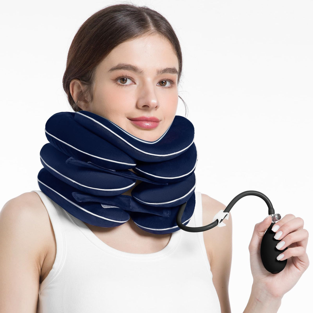WellSync Inflatable & Adjustable Neck Traction Device with Neck Brace ...