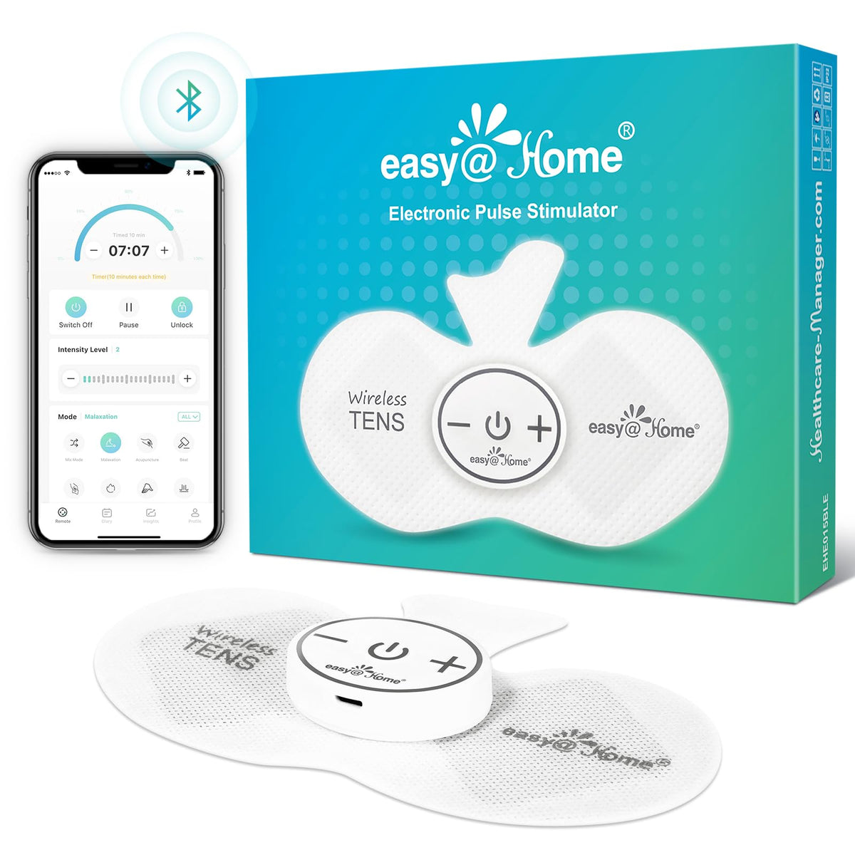 Easy@Home Wireless TENS Unit with APP Remote Control: Back Pain Relief ...
