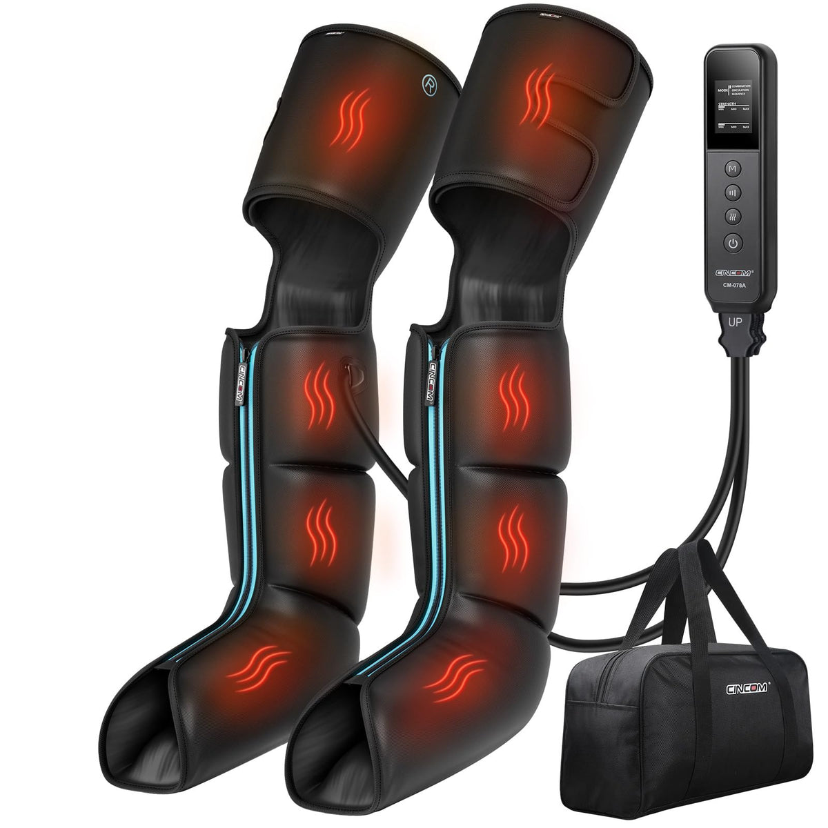 CINCOM Leg Massager with Heat and Compression, Air Compression Boots f ...