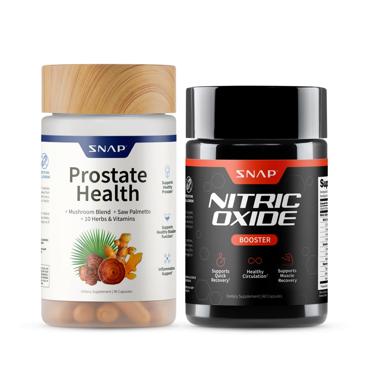 Snap Supplements Prostate Health Support Supplement Bundle with Nitric ...