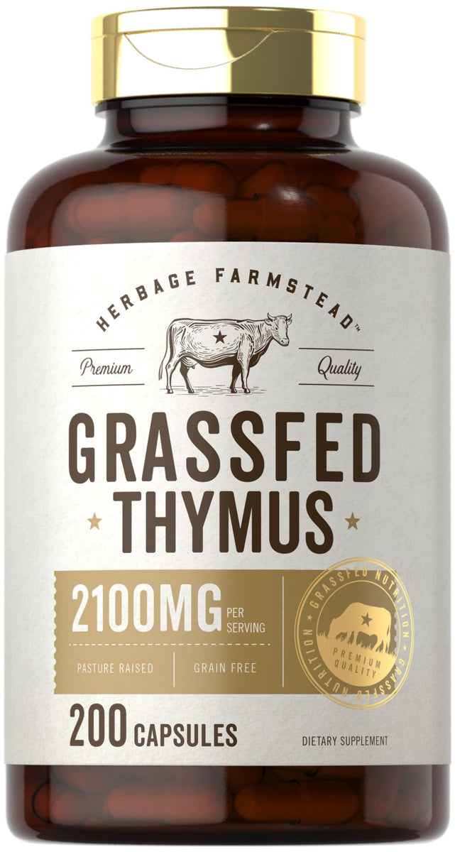 Carlyle Grass Fed Beef Thymus Bovine Supplement | 2100mg | 200 Capsule ...