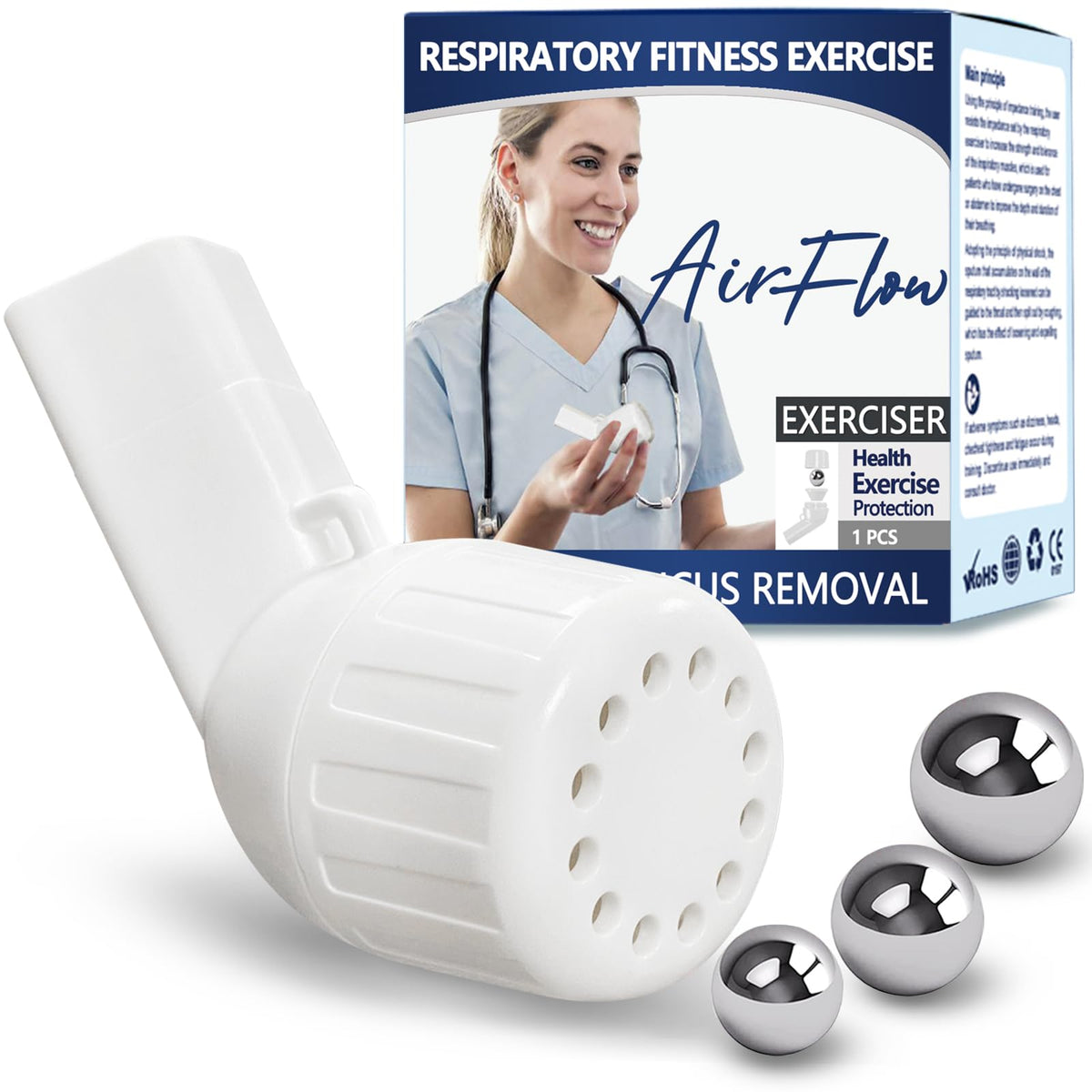 Breathing Exercise Device for Lungs, Acapell Flutter Valve, Natural Mu ...