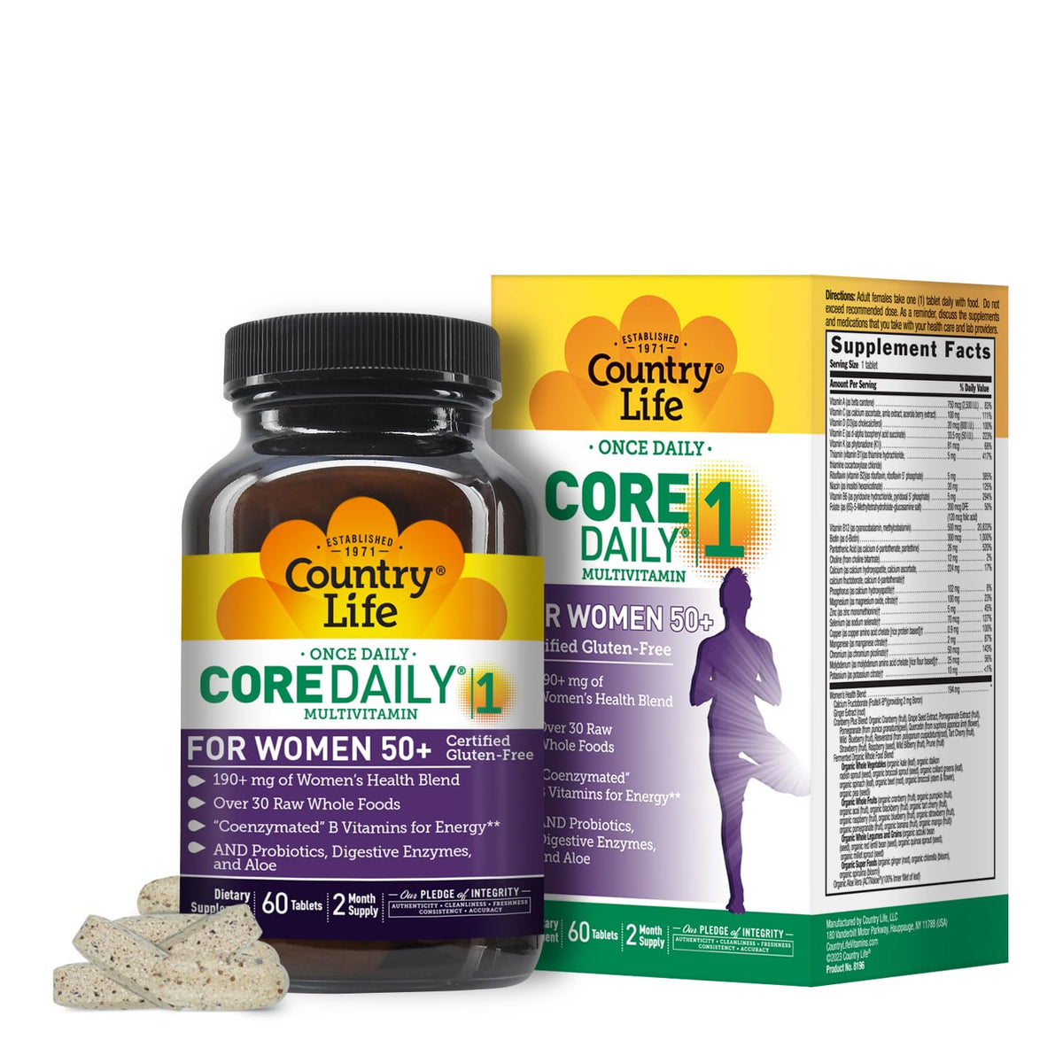 Country Life CORE Daily-1 for Women 50+ Multivitamin - Formulated for ...