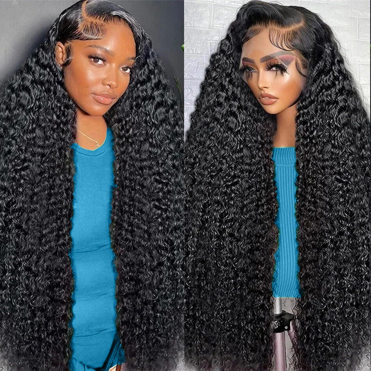 30 Inch Deep Wave Lace Front Wigs Human Hair 13x6 HD Lace Front Wigs H ...