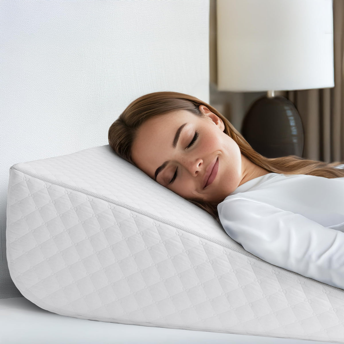 Bed Wedge Pillow | Unique Curved Design for Multi Position Use | Memor ...