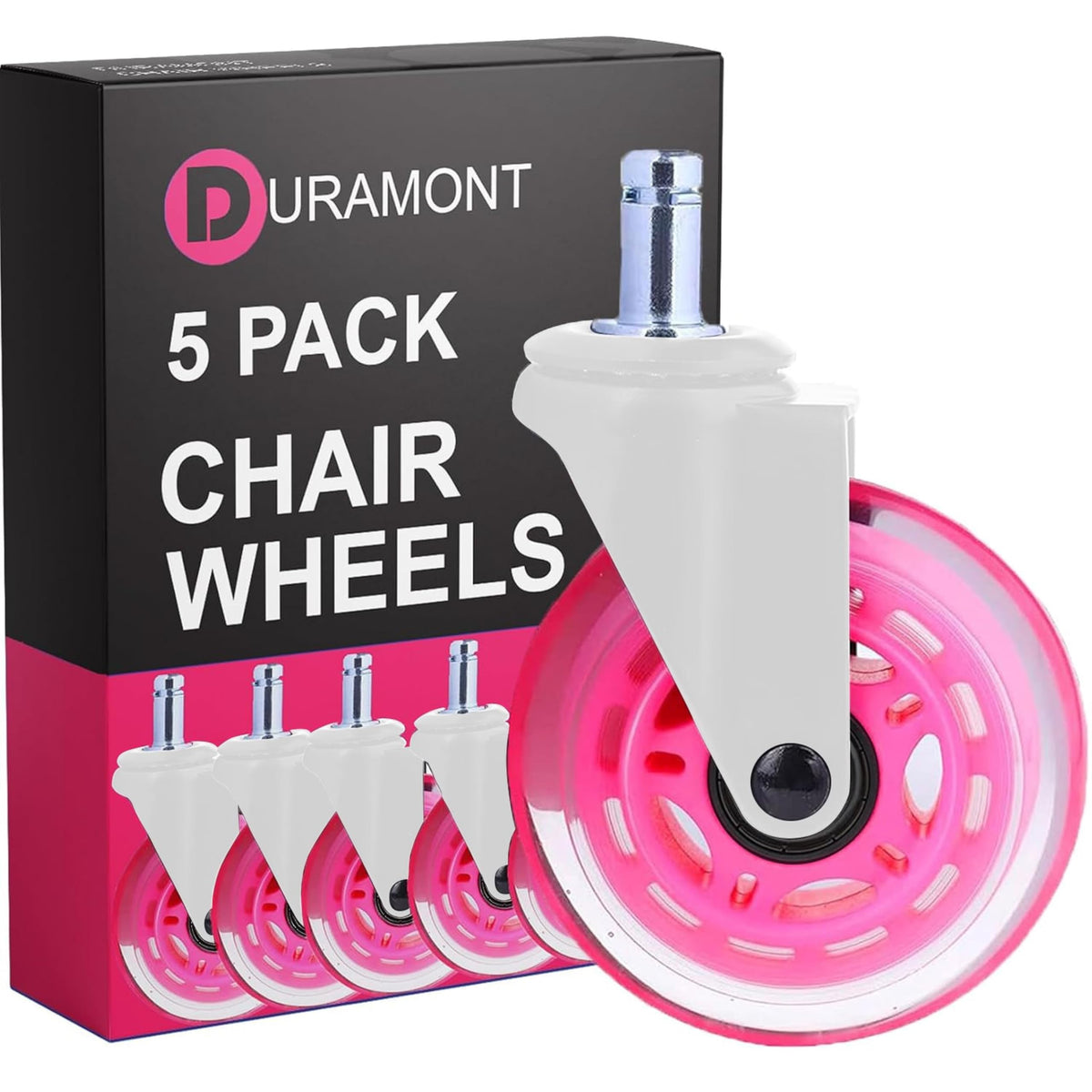 Office Chair Wheels - Set of 5 Rollerblade-Style Casters, Smooth & Qui ...