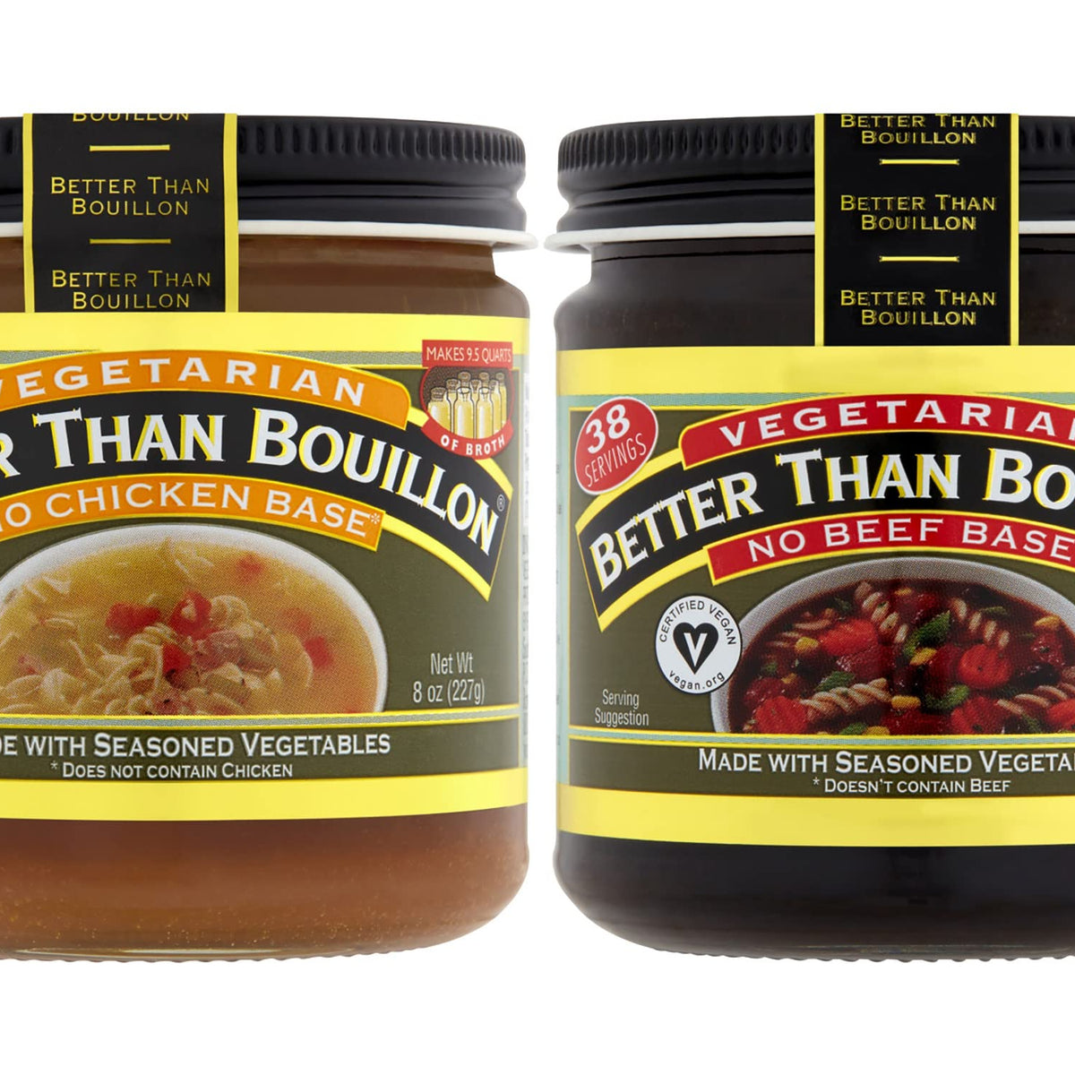 Better Than Bouillon Vegetarian Base Variety Pack, 1 Jar of No Chicken ...