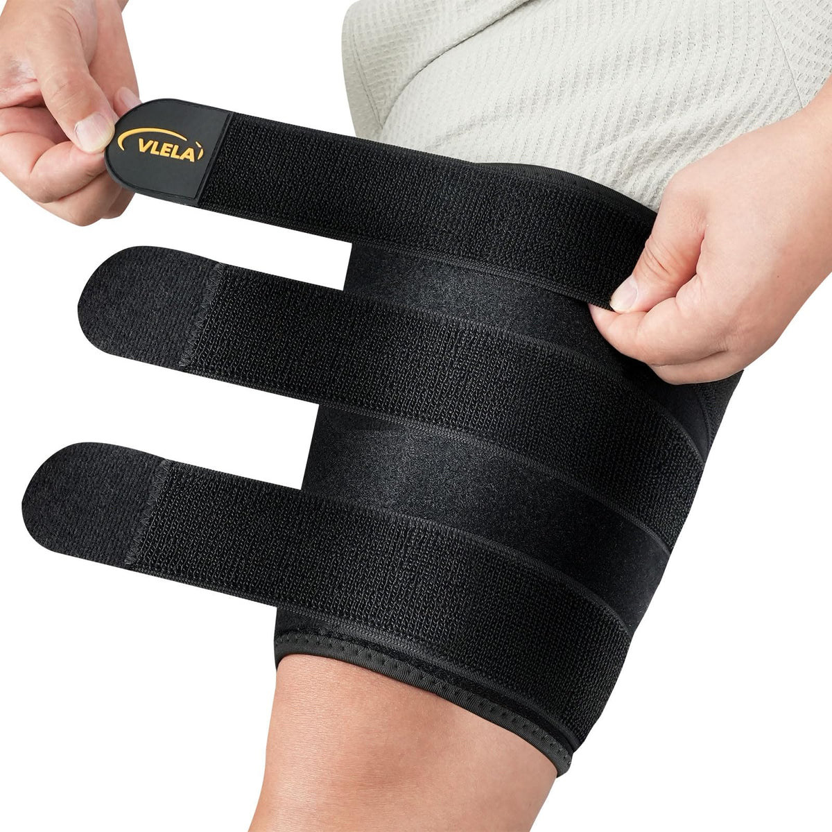 Hamstring Compression Sleeve with 3 Adjustable Straps,Thigh Compressio ...