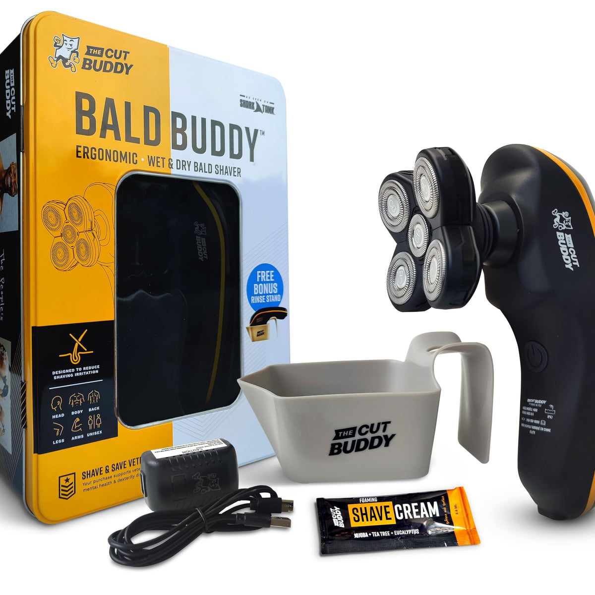 The Cut Buddy Bald Buddy Head Shaver, Waterproof, Rechargeable Electri ...