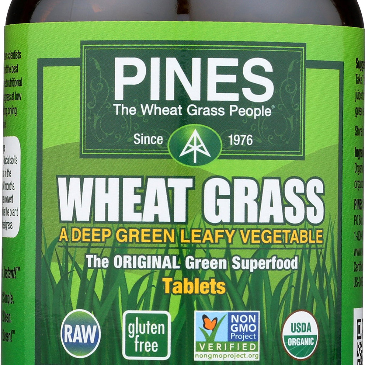 Pines Organic Wheat Grass, 500 Count Tablets – Under Yours