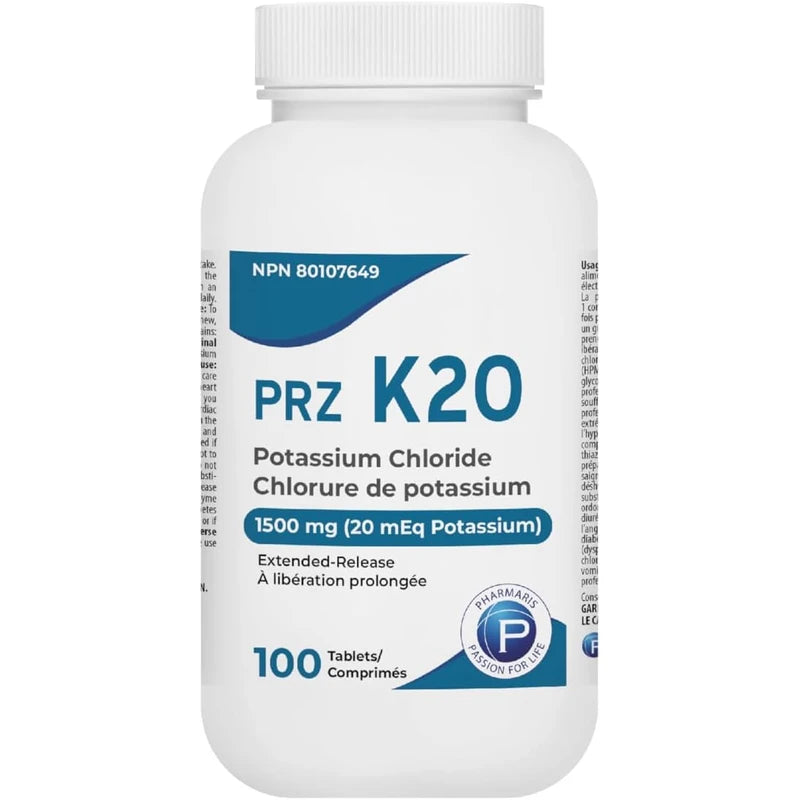 Potassium Chloride Extended Release Tablets, 1500 mg (20 mEq Potassium ...
