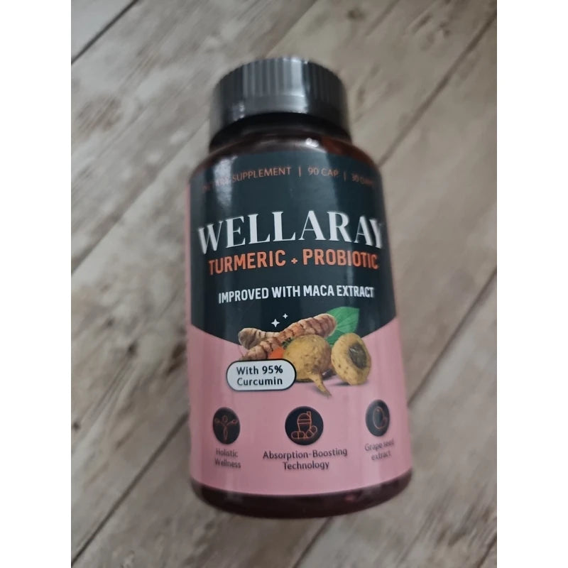 Wellaray Turmeric + Probiotic 90 Capsules EXP : 07/ 2026 – Under Yours