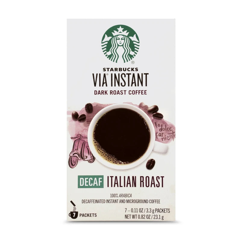 Starbucks VIA Instant Decaf Coffee Packets — Italian Roast — 100% Arab ...