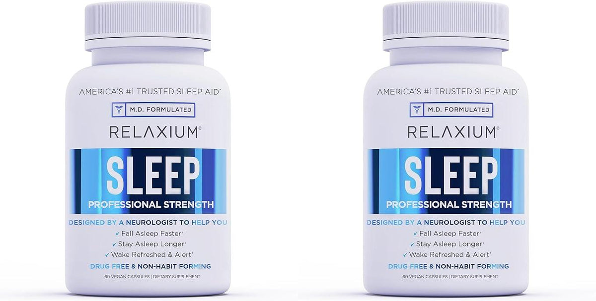 2 Pack Relaxium Sleep Aid for Adults, Melatonin 5mg with Magnesium Gly ...