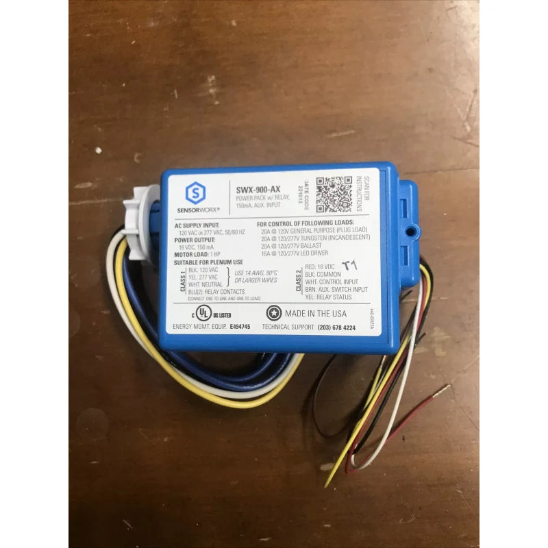 SENSORWORX SWX-900-AX OCCUPANCY SENSOR POWER PACK, RELAY, PLENUM, 20A ...