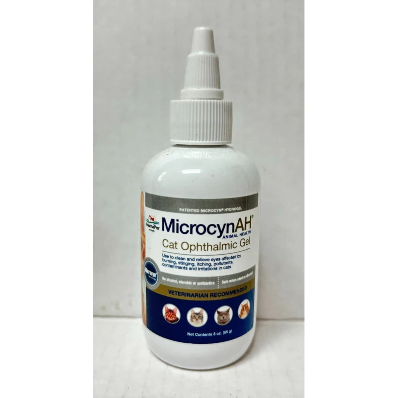 MicrocynAH Cat Ophthalmic Gel (Clean & Relieve Irritated Eyes), 3oz. E ...