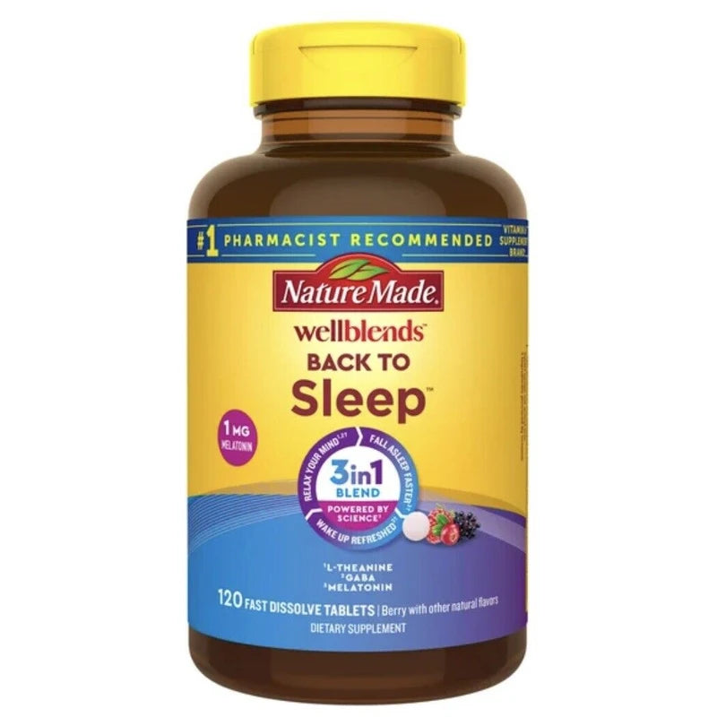 Nature Made Wellblends Back to Sleep 120 Fast Dissolve Tabs Melatonin ...