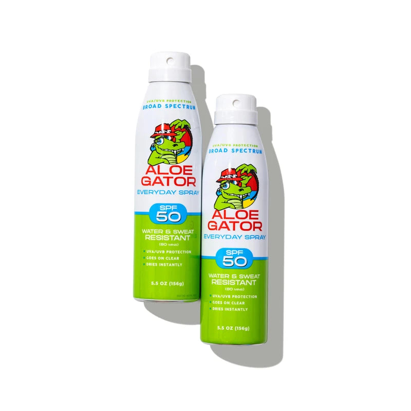 Aloe Gator Sunscreen Spray SPF 50, (2 pack), Broad Spectrum Protection ...